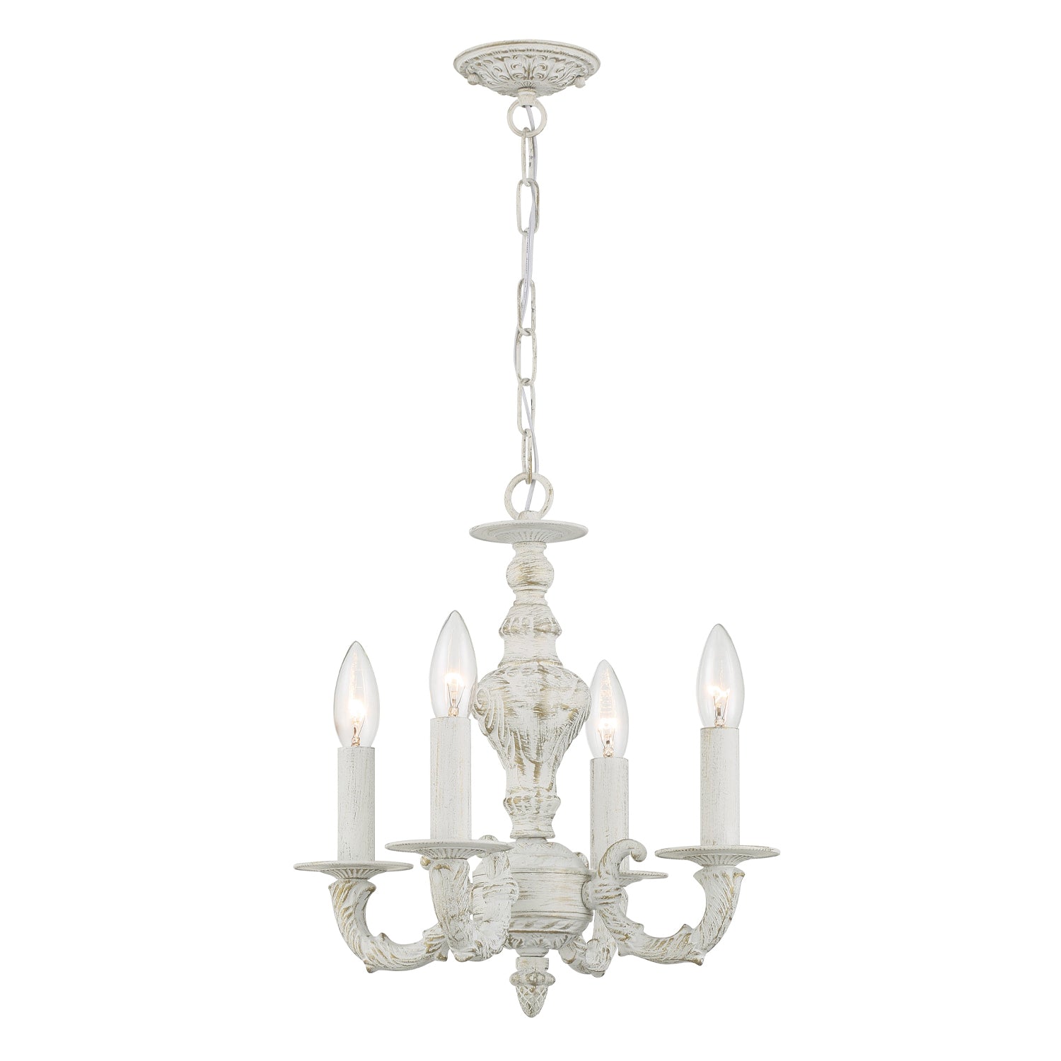 Crystorama Paris Market 4 Light Antique White Mini Chandelier – Antique Hardware Supply