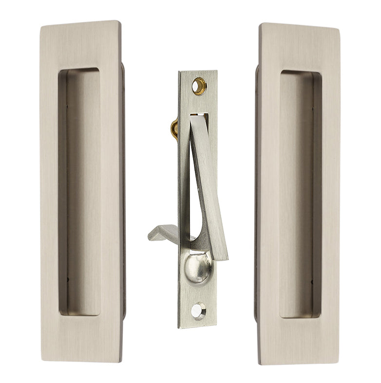 6 Inch Solid Brass Modern Rectangular Pocket Door Pull Set – Antique Hardware Supply