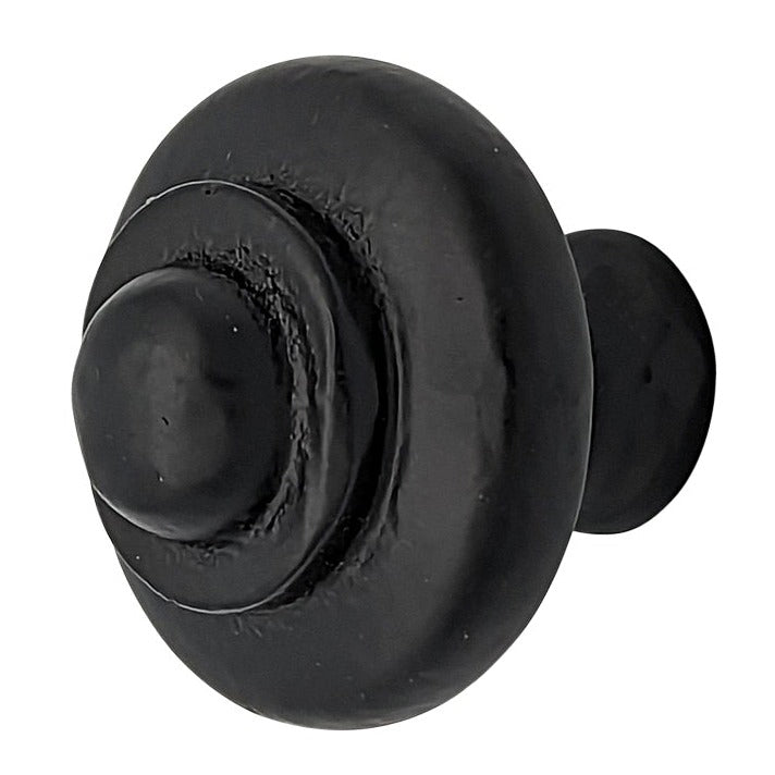 Solid Iron Black Round Beveled Button Cabinet & Furniture Knob ...
