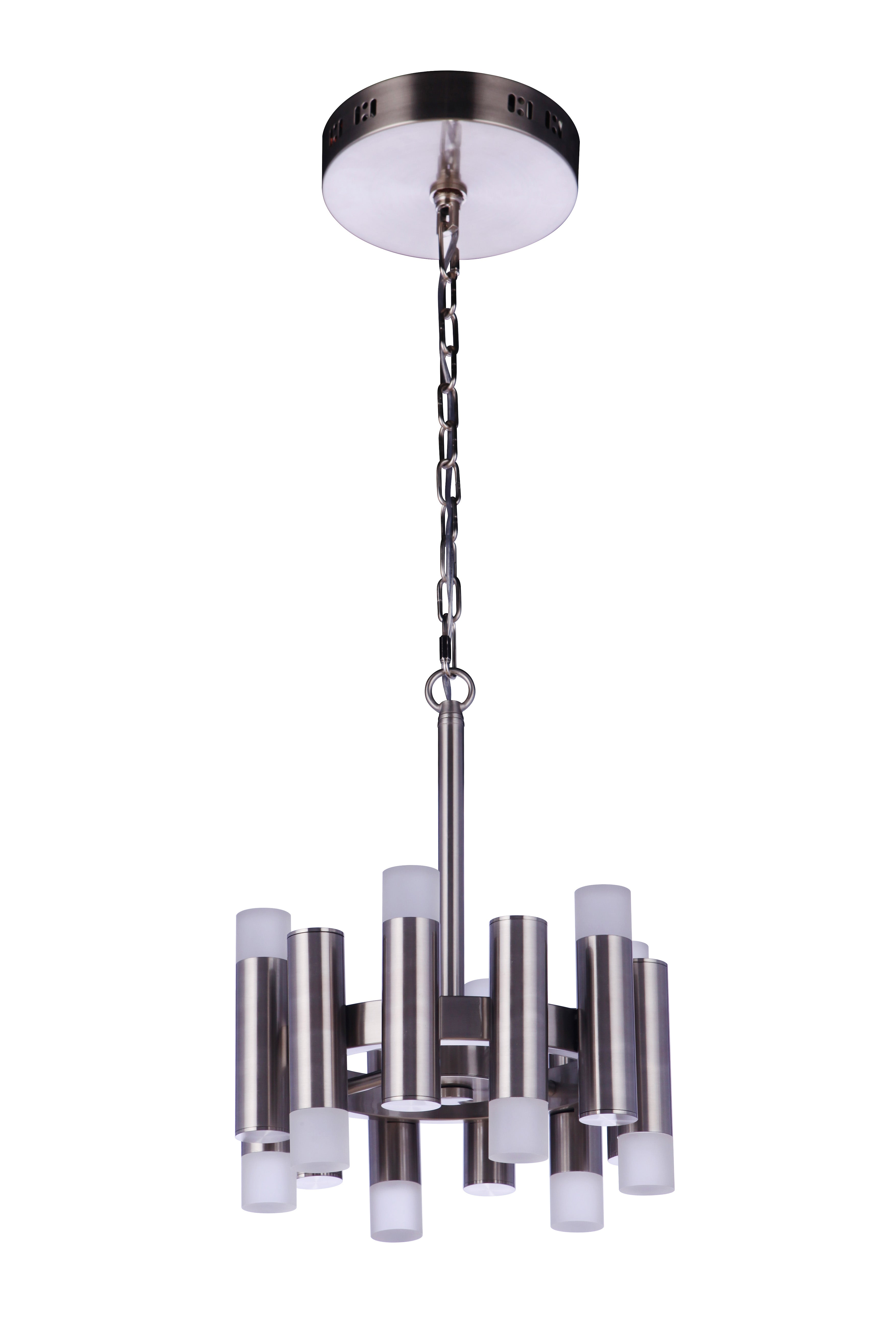 Simple Lux 12 Light LED Convertible Semi Flush in Brushed Polished Nic ...