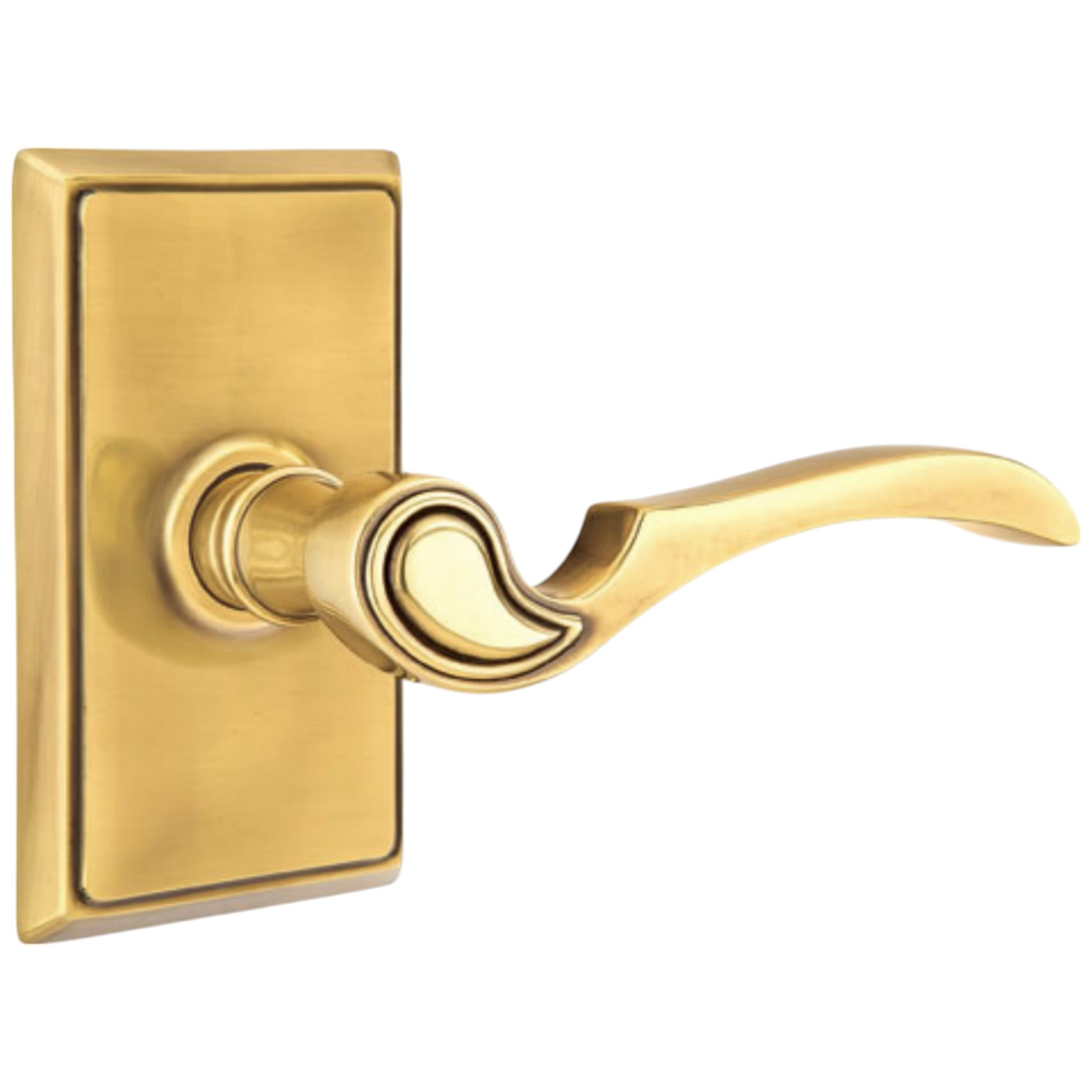 Emtek Solid Brass Geneva Lever With Modern Rectangular Rosette ...