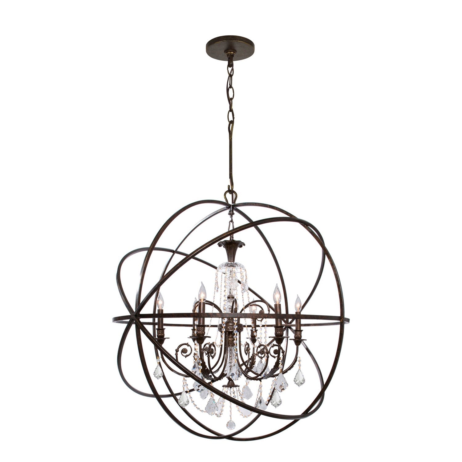 Crystorama Solaris 6 Light English Bronze Chandelier – Antique Hardware ...