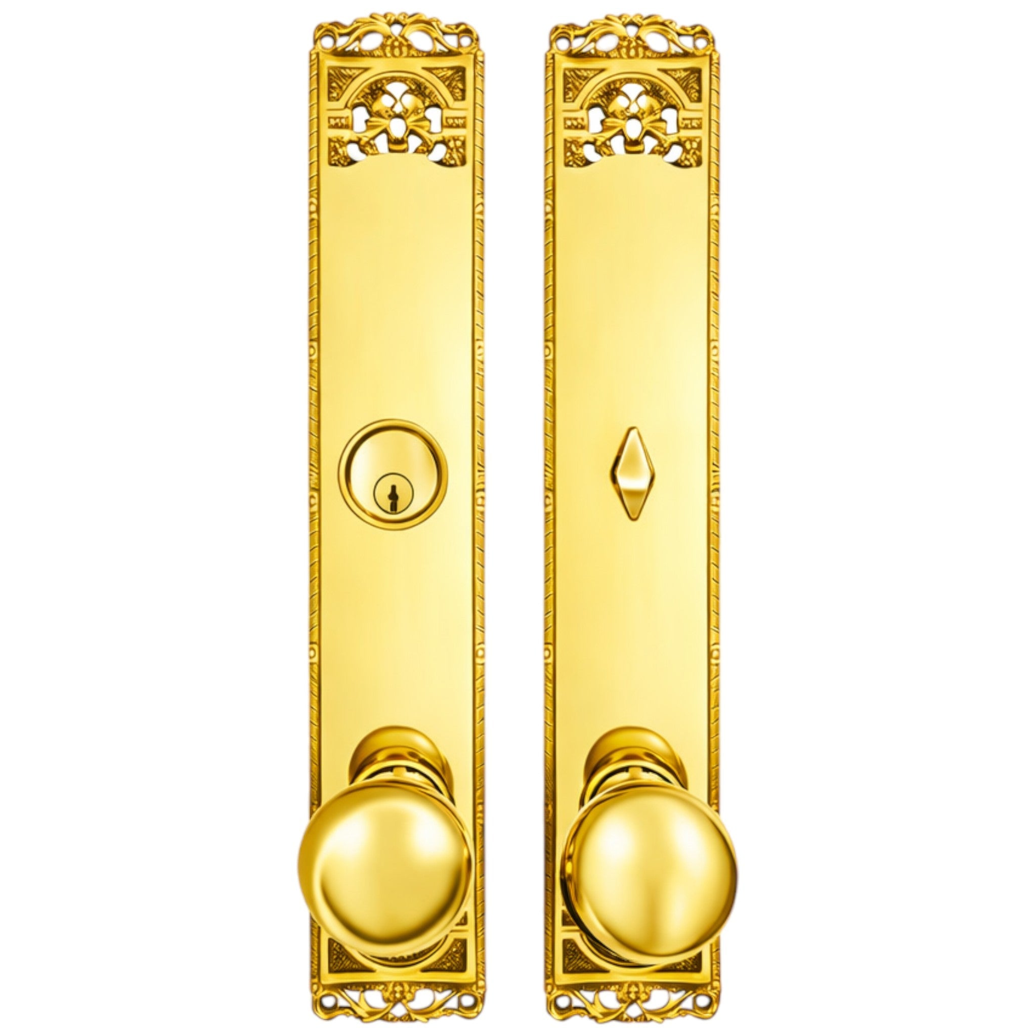 Long Cornice Plate Single Door Deadbolt Entryway Set (Several Finish ...
