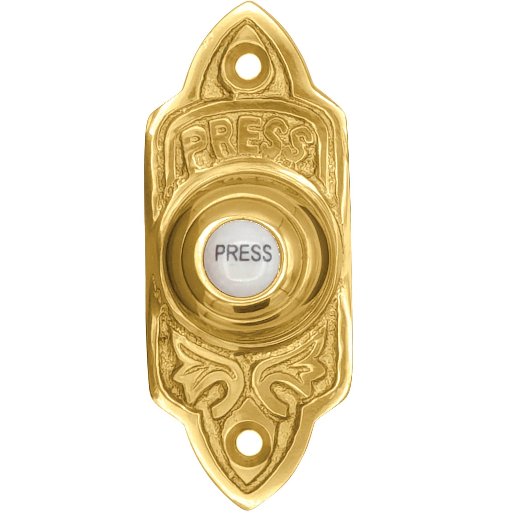 3 Inch Solid Brass Decorative Porcelain "Press" Doorbell Button (Sever ...