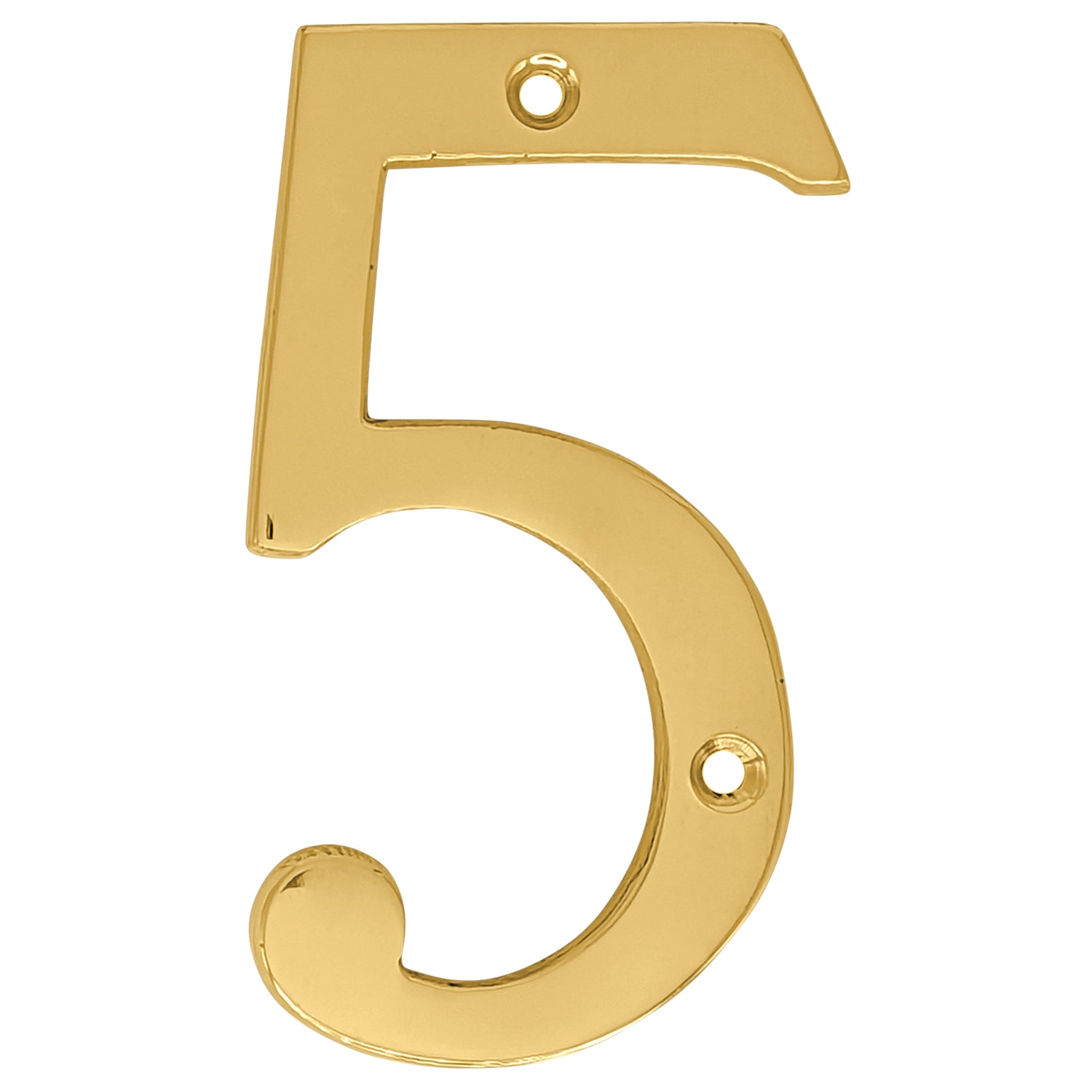 Solid Brass 4 Inch Tall Number 5 – Antique Hardware Supply