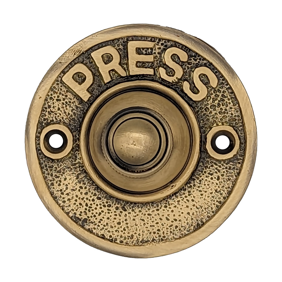 Vintage "Press" Doorbell Button, Solid Brass Several Finish Options ...