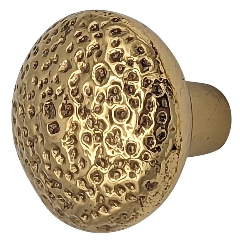 Solid Brass Hand-Hammered Round Cabinet & Furniture Knob – Antique ...