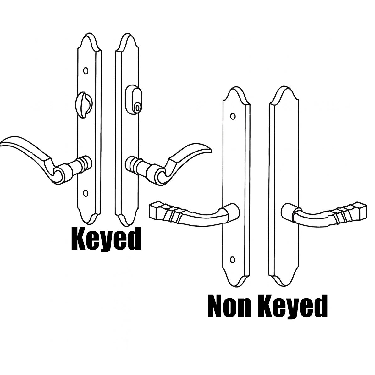 Modern Multi-Point Handleset with Dresden Lever (Brushed Stainless Ste ...