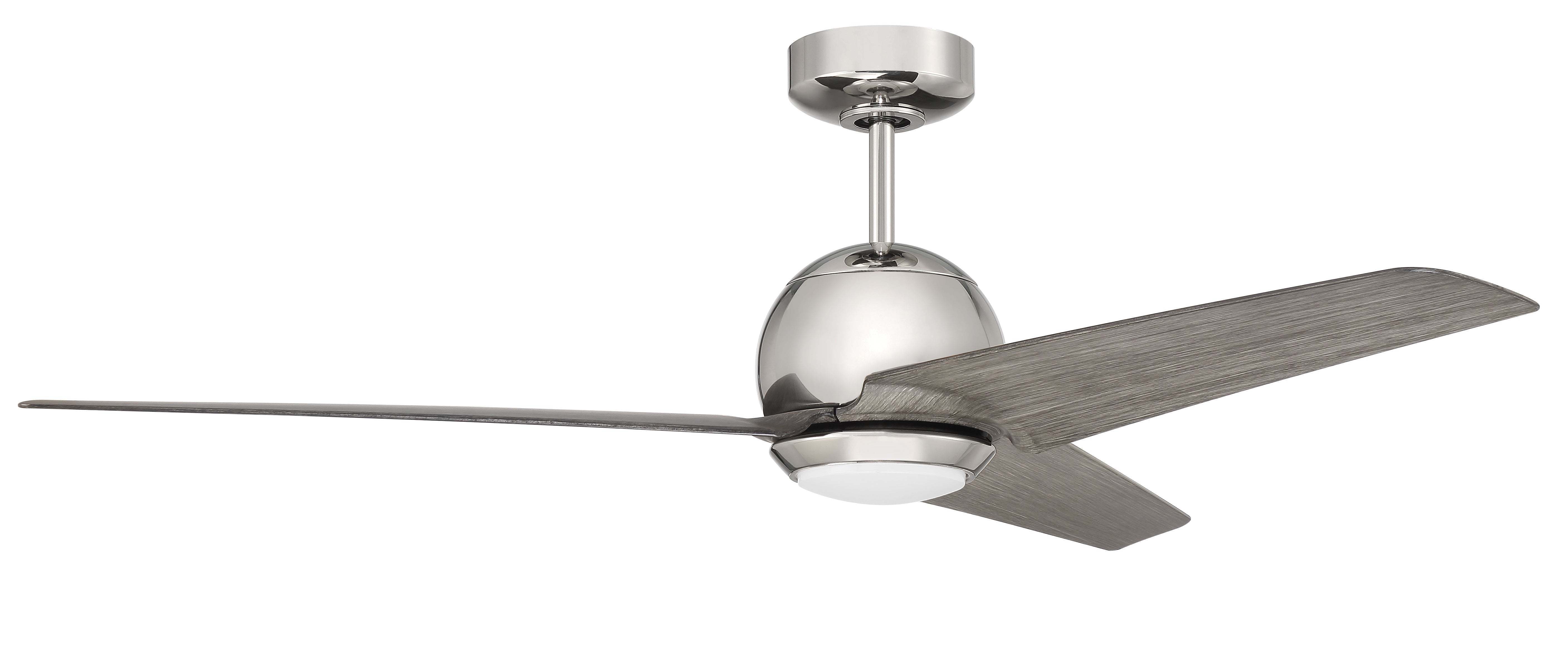 52" Nate in Polished Nickel Finish, Greywood Blades, Light kit include ...