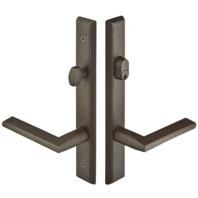 Brass Rectangular Multi-Point Handleset with Lariat Lever (Several Fin ...