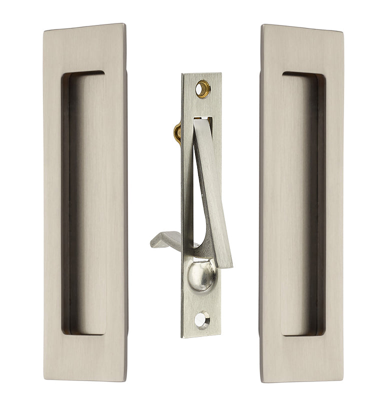 7 Inch Solid Brass Modern Rectangular Pocket Door Pull Set – Antique ...