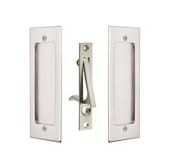 7 1/4 Inch Solid Brass Modern Rectangular Pocket Door Pull Set ...