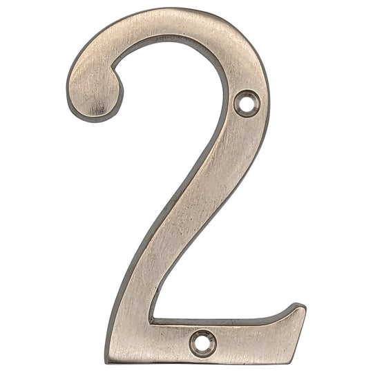 Solid Brass 4 Inch Tall Number 2 – Antique Hardware Supply