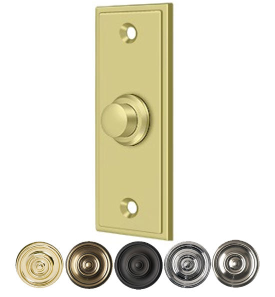 Bell Buttons, Solid Brass Bell Button, Rectangular Contemporary ...