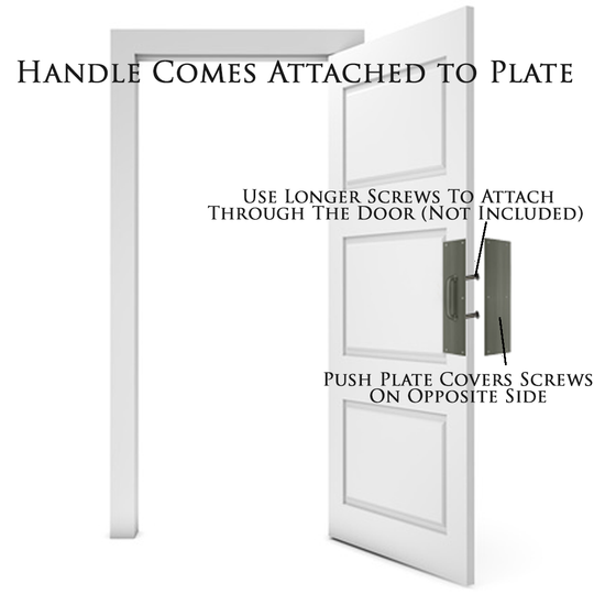 16 1/4 Inch European Style Door Pull & Push Plate Set Several Finishes ...
