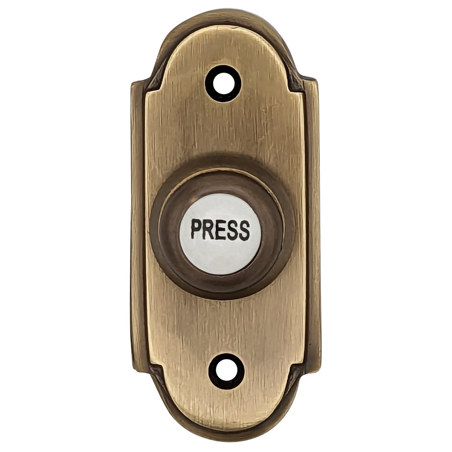 3 Inch Solid Brass Arched Porcelain "Press" Doorbell Button (Several F ...